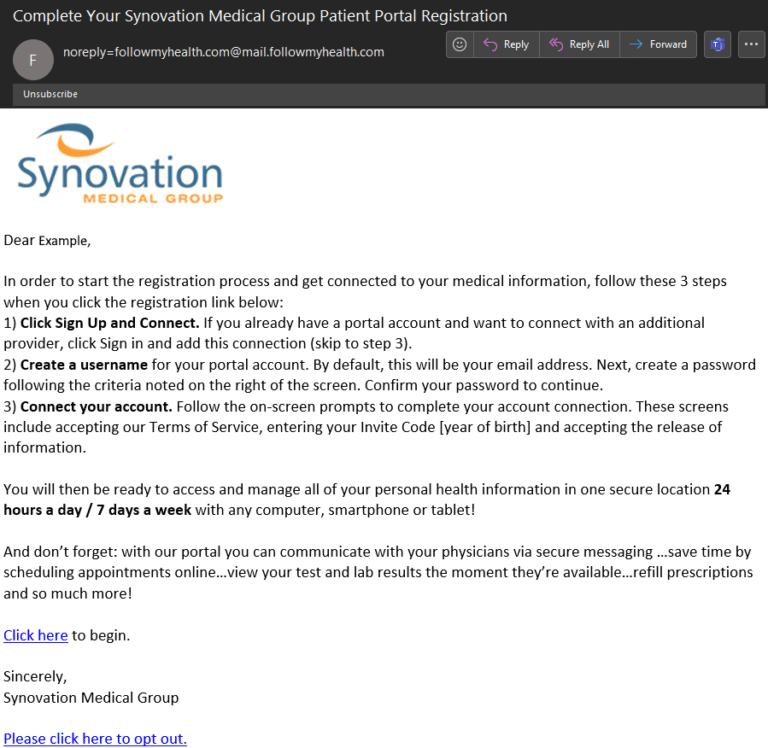 Patient Portal Account Setup | Synovation Medical Group